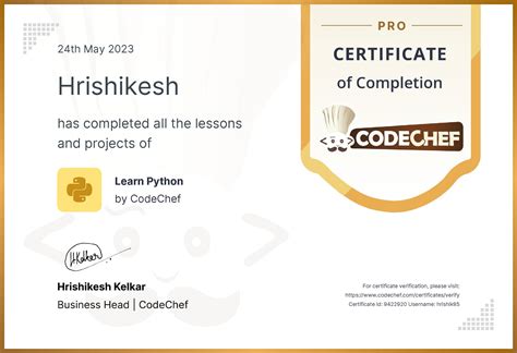 user certificate codechef