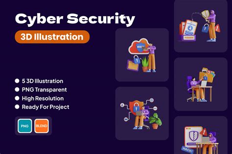 Premium Cyber Security 3d Illustration Pack From Crime And Security 3d Illustrations