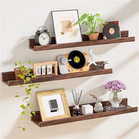 Heimlove Floating Shelves Set Of 3 Picture Ledge Shelf 24 Inch Floating Shelves For Wall
