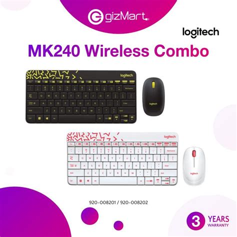 Logitech Mk240 Wireless Keyboard And Mouse Combo With Usb Nano Receiver