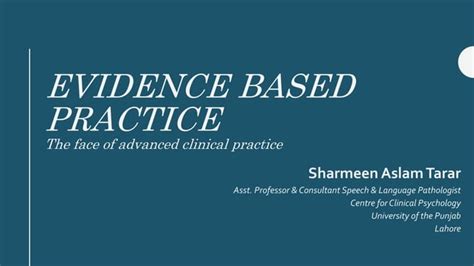 Evidence Based Practice EBP PPTX Medical Health