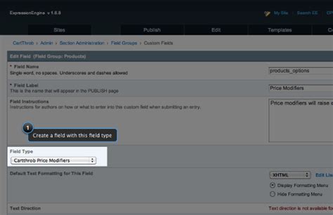 Using Price Modifiers And Product Options Cartthrob 810 Documentation