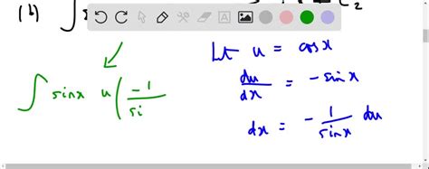 solved consider the integral ∫cosx sinx d x a using the substitution u sinx show that ∫cosx