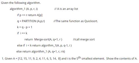 Solved Given The Following Algorithm Algorithm1 A P R