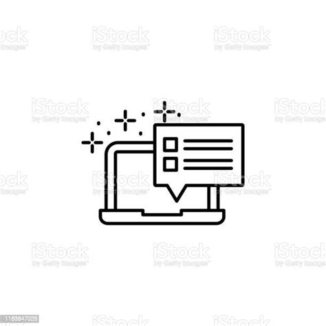 노트북 테스트 아이콘 Ui 및 Ux 웹 사이트 또는 모바일 응용 프로그램에 대한 온라인 교육 아이콘의 간단한 라인 개요 벡터