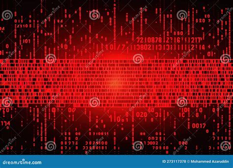 Abstract Red Background With Binary Code Numbers Data Breach Malware