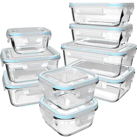 S Salient 18 Piece Glass Food Storage Containers With Lids Meal Prep Containers For Food
