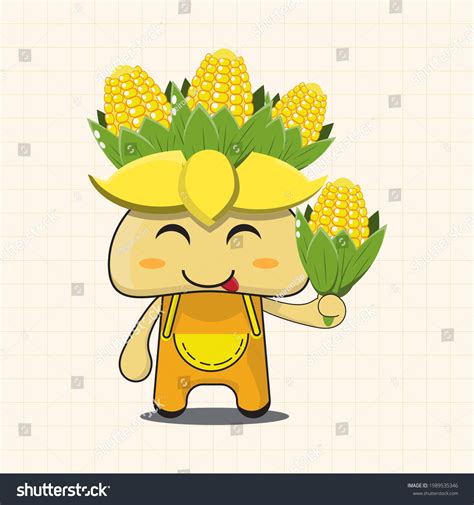 Vector Illustration Chibi Cute Corn Cartoon Stock Vector Royalty Free