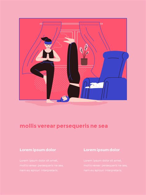 스테이 홈 플랫 일러스트레이션 디자인 팩 프레젠테이션 템플릿 디자인