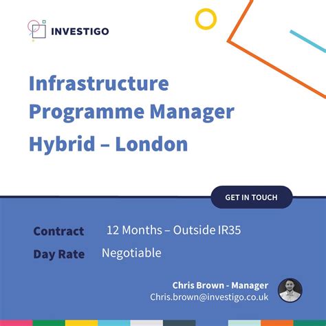 Infrastructure Programme Manager Contract Opportunity As Part Of An Manda… Chris Brown