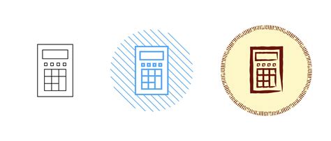 This Is A Set Of Contour And Color Calculator Icons 11640904 Vector Art