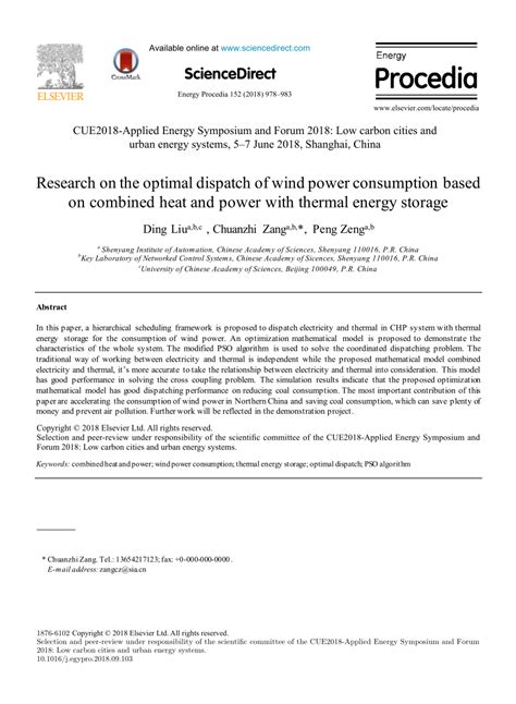 Pdf Research On The Optimal Dispatch Of Wind Power Consumption Based