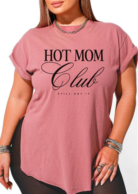 Final Sale Hot Mom Club Side Slit Tee Pebby Forevee