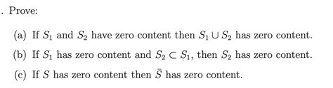 solved prove a if s1 and s2 have zero content then s1∪s2