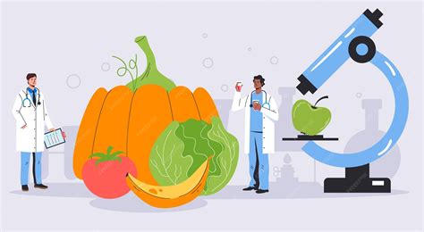Premium Vector Genetic Food Vegetable Fruit Research Engineering
