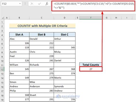 COUNTIF With Multiple Criteria In Different Columns In Excel