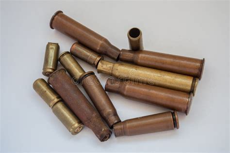 Empty Gun Ammunition Shell Casings Stock Image Image Of Crime Round