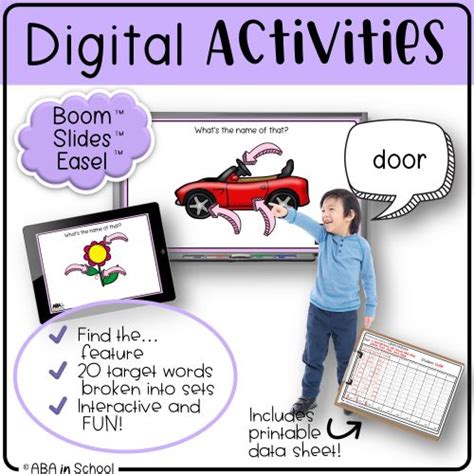 labeling features of objects vocabulary activity aba in school
