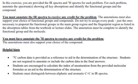 Solved In This Exercise You Are Provided The IR Spectra And Chegg Com