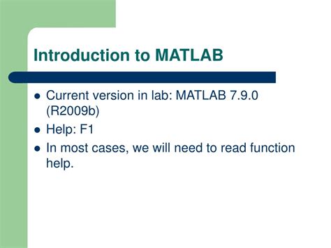 Ppt Tutorial 1 Seg7550 Introduction To Matlab Powerpoint Presentation