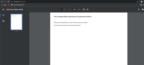 Convert Html Page To Pdf Using Django In Python