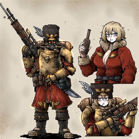Astra Militarum And Vostroyan Firstborns Warhammer K Drawn By Octosoup Danbooru