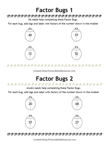 Factor Scarab Beetles Factor Bugs For Year 5 Classes Teaching Resources