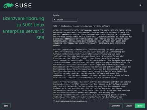 SLES 15 SP6 Installationshandbuch Installationsschritte