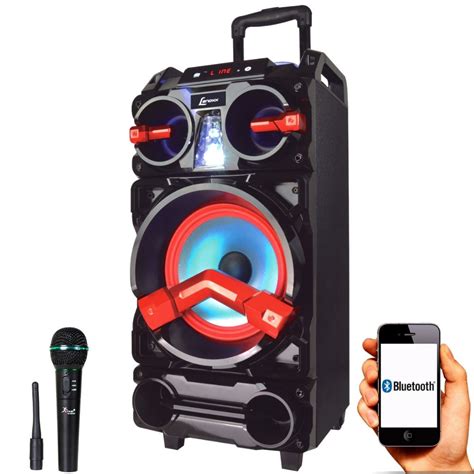 caixa de som amplificada lenoxx ca390 microfone sem fio em promoção na americanas