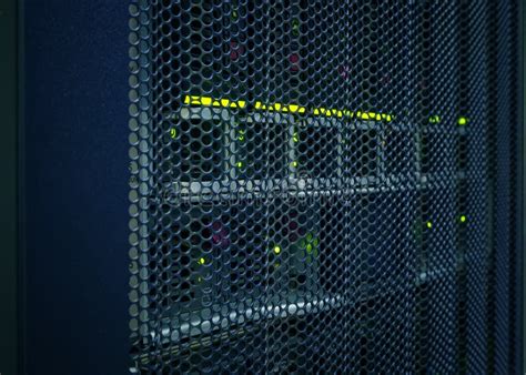 Abstract Of Modern High Tech Internet Data Center Room With Rows Racks Network And Server