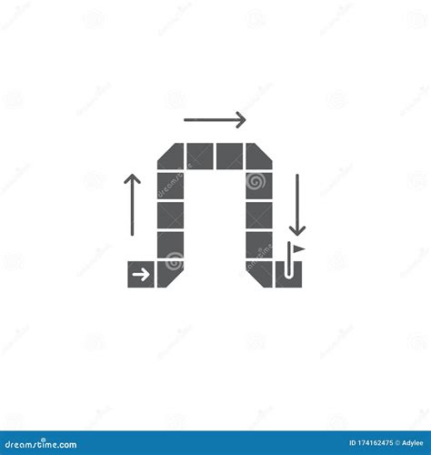 Pathway Board Game Icon Symbol Isolated On White Background Vector Illustration Cartoondealer
