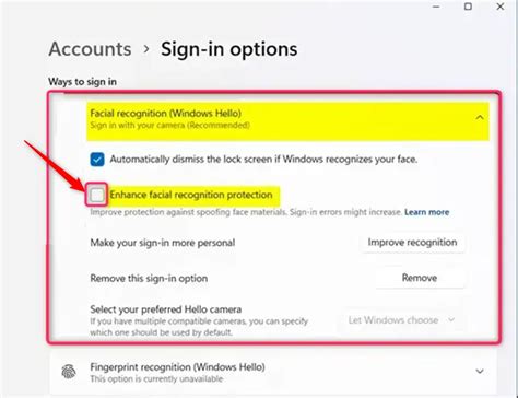 Enable Windows Hello Anti Spoofing In Windows 11 Geek Rewind