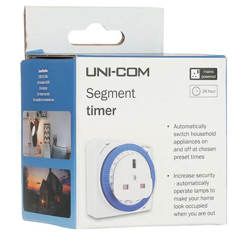 Unbranded Automatic Mains Timer Socket Switch 15min Segments Up To 24