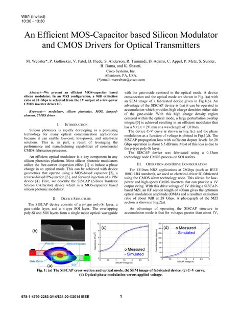 Pdf An Efficient Mos Capacitor Based Silicon Modulator And Cmos