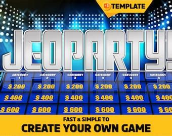 Jeopardy Powerpoint Game Template Etsy