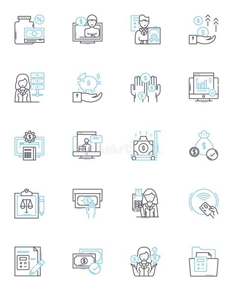 Cloud Computing And Storage Linear Icons Set Virtualization