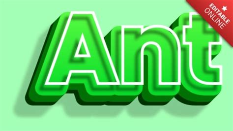 Ant Green 3d Text Effect Generator