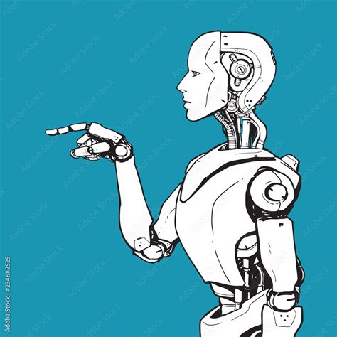 Ai Artificial Intelligence Futuristic Robot Hand Drawn Sketch Style