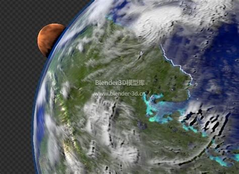 Blender 月球和地球3d模型素材资源免费下载 Blender3d模型库