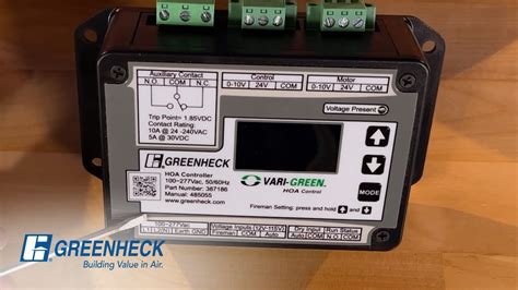 Greenheck Vari Green® Hoa Control Transformer Wiring Youtube