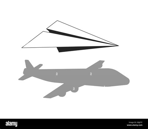 Plane Shadow Flat Monochrome Isolated Vector Object Stock Vector Image