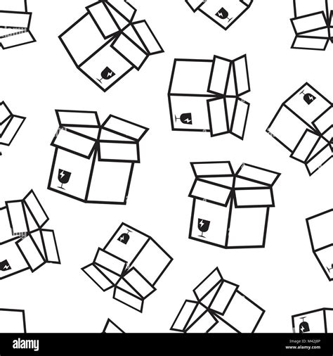 Open Box Shipping Seamless Pattern Background Business Flat Vector Illustration Open Box