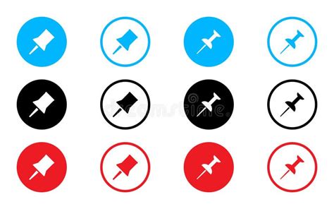 Pin Icon Set Paper Push Pin Vector Icons Document File Note Attachment Education Marker Pointer Pin Icon Set Paper Push Pin Vector Icons Document File Note Attachment Education Marker Pointer
