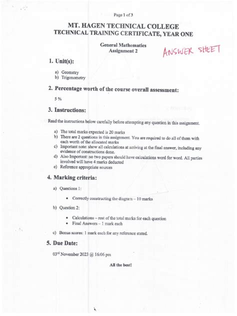 assignment 2 answer sheet pdf