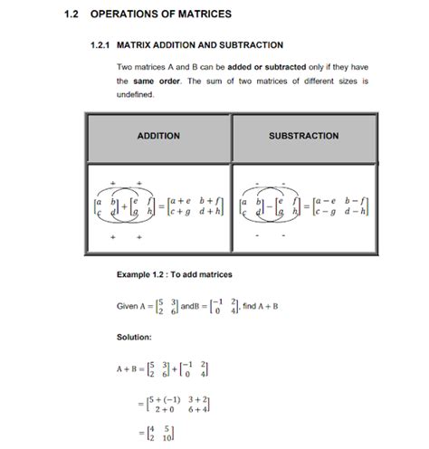 12 Operations Of Matrices