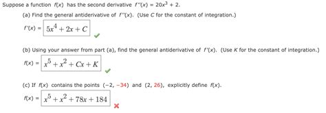 Solved Suppose A Function F X ﻿has The Second Derivative