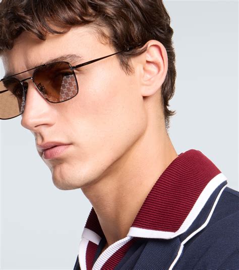 Gg Aviator Sunglasses In Grey Gucci Mytheresa