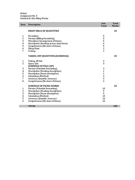 Bqs551 Assignment 5 Insitu Pile Rubric Pdf
