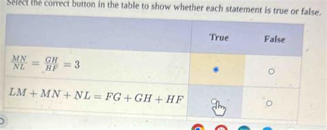 Solved Select The Correct Button In The Table To Show Whether Each