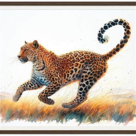 Premium Ai Image Running Leopard